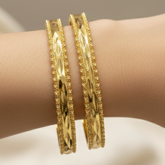 Dual-Texture High-Shine Adjustable Bangles – Rasam.pk